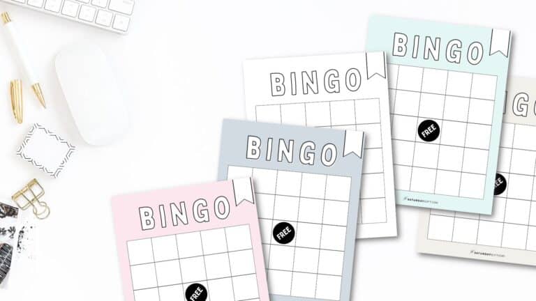 Cute & Free Printable Bingo Cards - 30 Cards + Calling Sheet | SaturdayGift