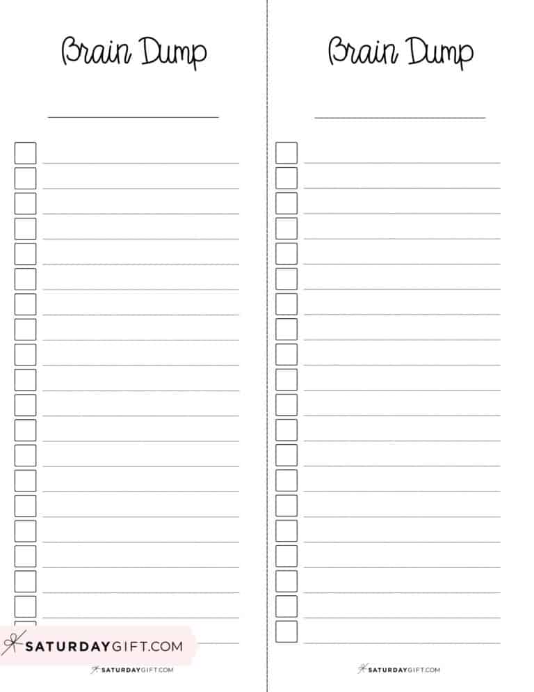 Brain Dump Worksheet - 23 Cute & Free Printables