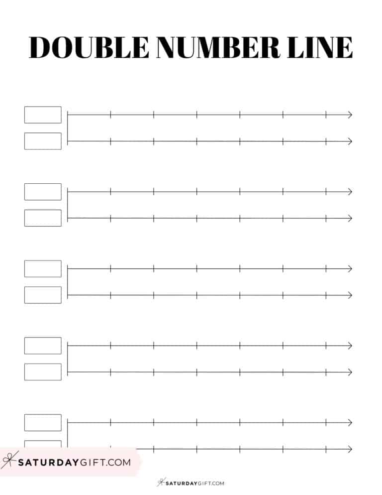 Double Number Line - 4 Cute & Free Printable Blank Worksheets