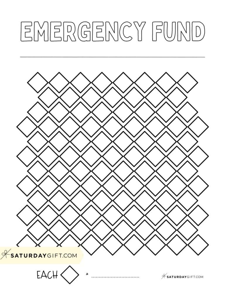 25 Cute & Free Emergency Fund Tracker Printable Templates | SaturdayGift