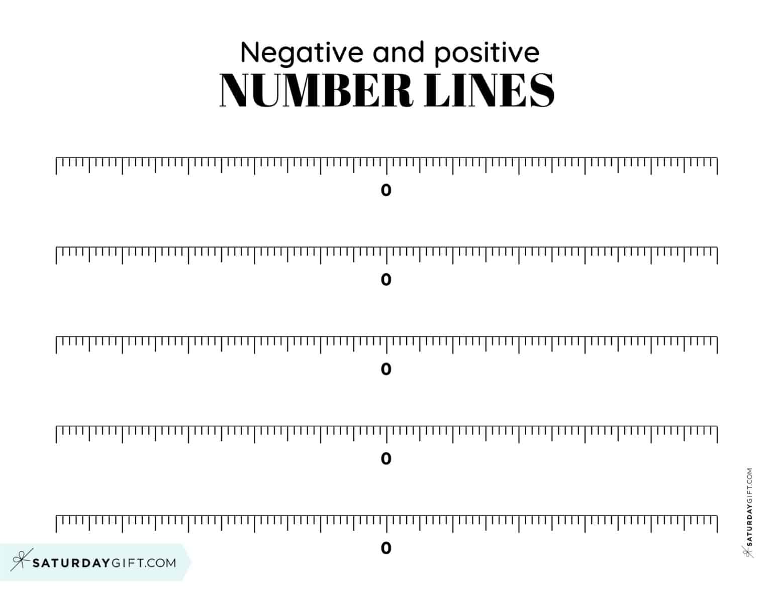 Negative and Positive Number Line - 19 Free Printable Blank Worksheets