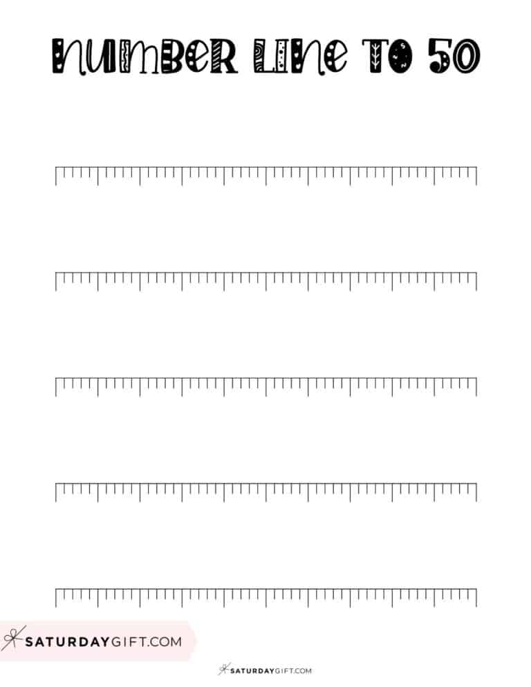 Number Line to 50 - 5 Cute & Free Printables and Blank Worksheets