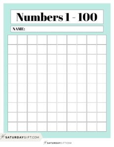 Hundreds Chart Printable - 19 Free Numbers 1 to 100 worksheets ...