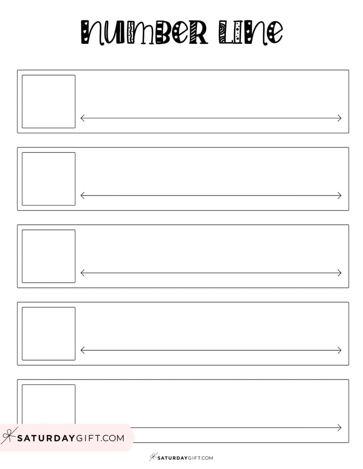 Double Number Line - 4 Cute & Free Printable Blank Worksheets