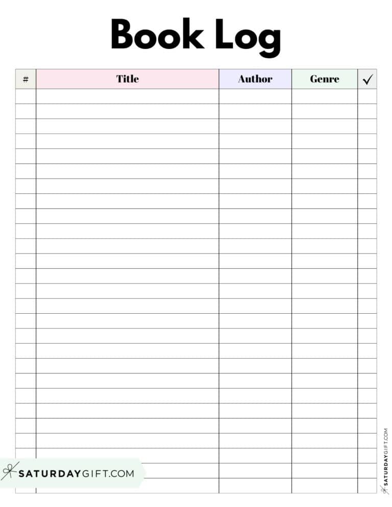 Free Book Tracker Templates - 35 Cute Reading Logs & Lists