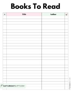 Free Book Tracker Templates - 35 Cute Reading Logs & Lists