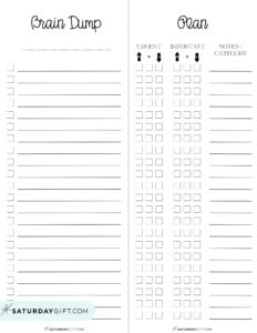 Brain Dump Worksheet - 23 Cute & Free Printables