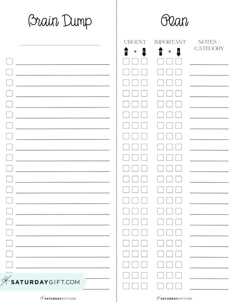Brain Dump Templates - 23 Cute & Free Printables