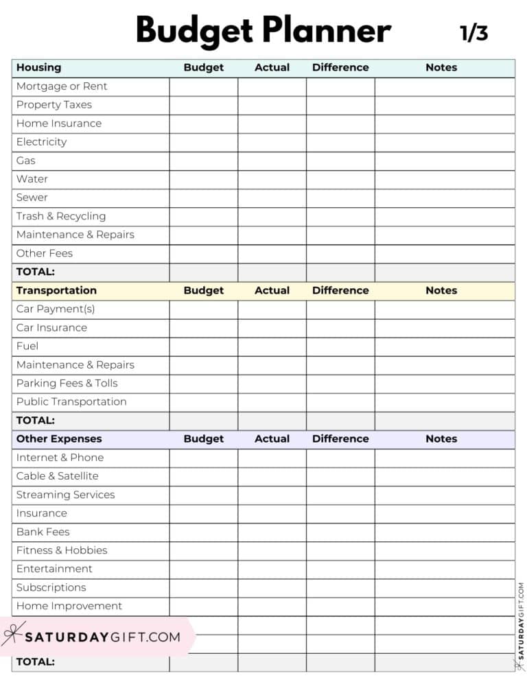 37 Budget Planners & Trackers - Cute & Free Printables