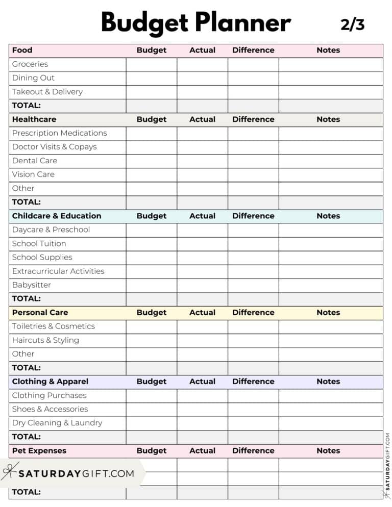 37 Budget Planners & Trackers - Cute & Free Printables