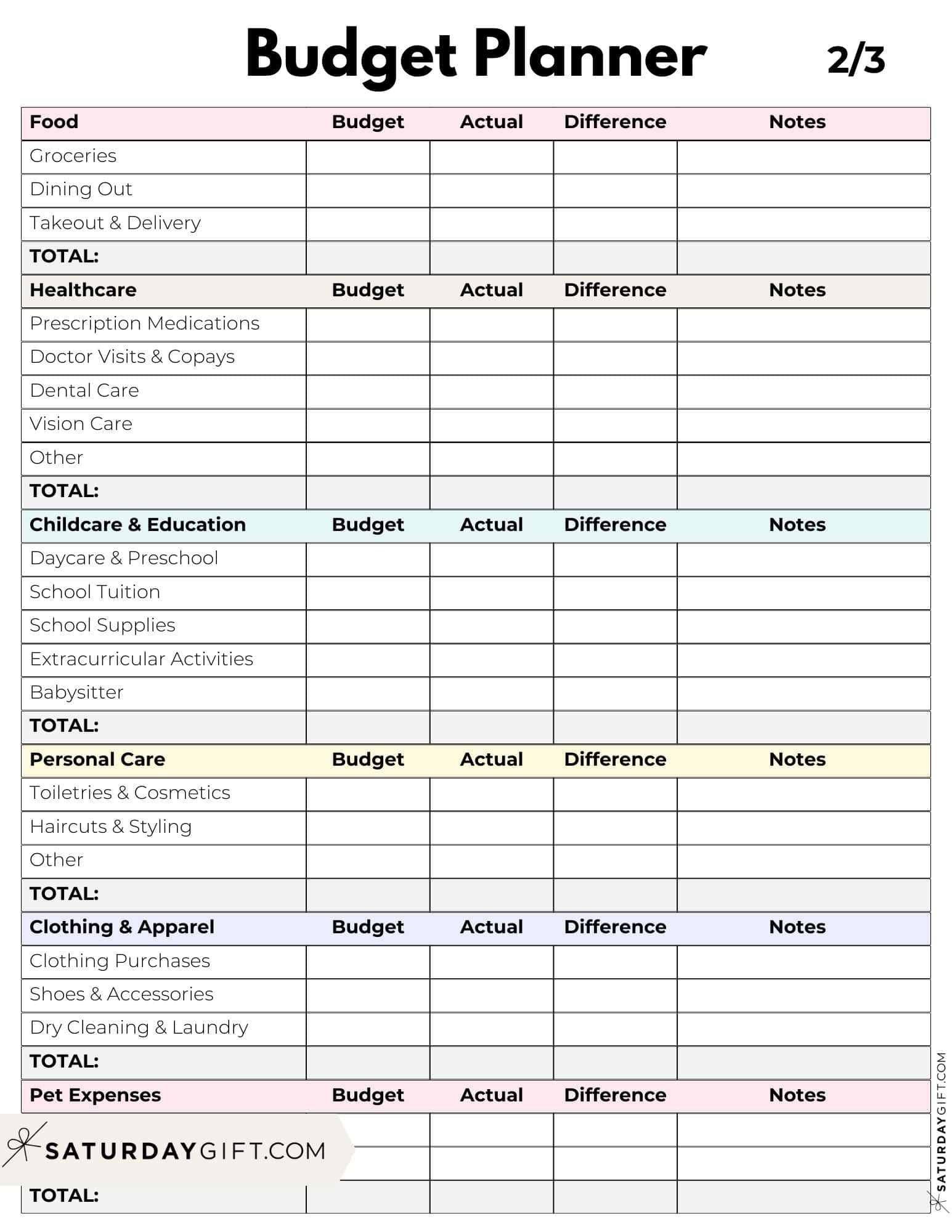 37 Budget Planners & Trackers - Cute & Free Printables