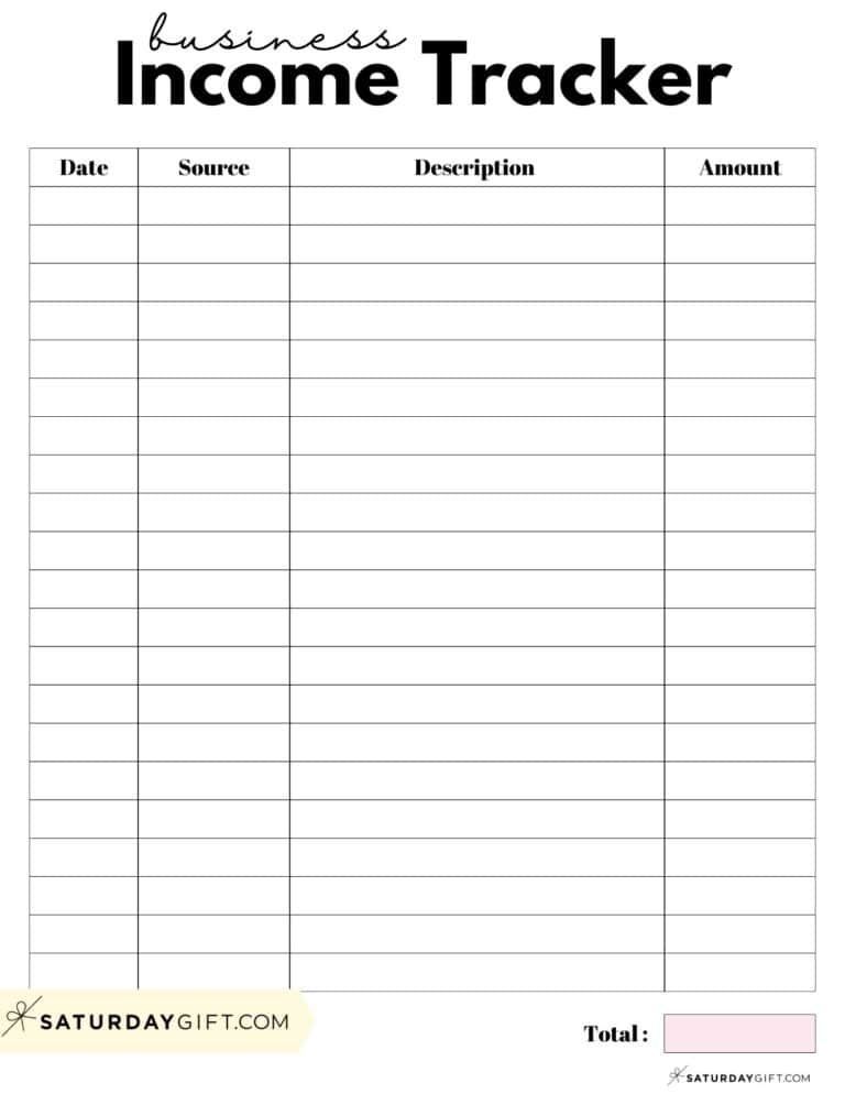 Income Tracker Printable - 19 Cute & Free Printable Templates