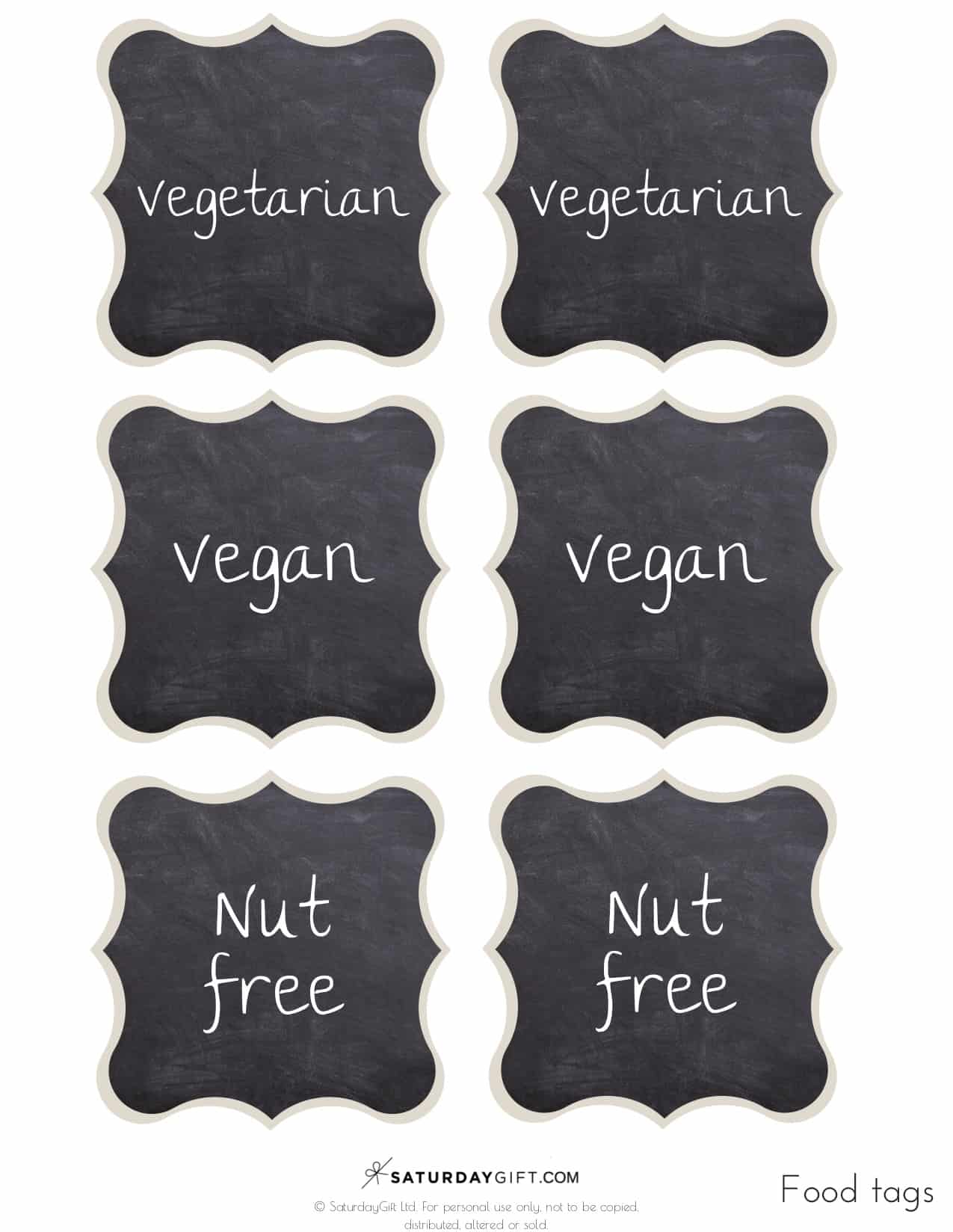 Chalkboard Buffet Food Labels (Printable) - Dairy free, vegan, gluten ...
