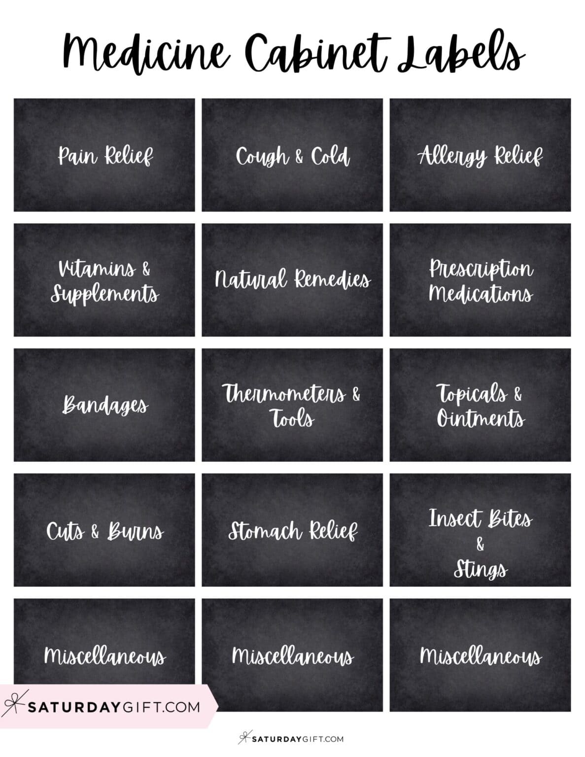 26 Free Printable Medicine Cabinet Labels - Simple, Elegant & Practical