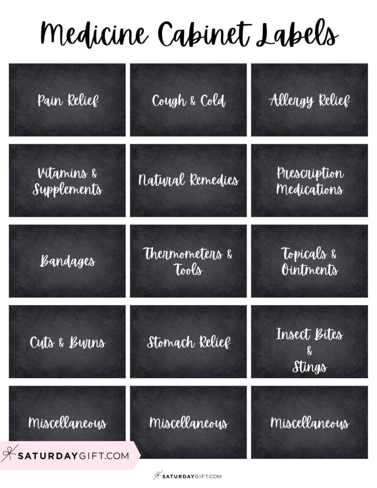 26 Free Printable Medicine Cabinet Labels - Simple, Elegant & Practical