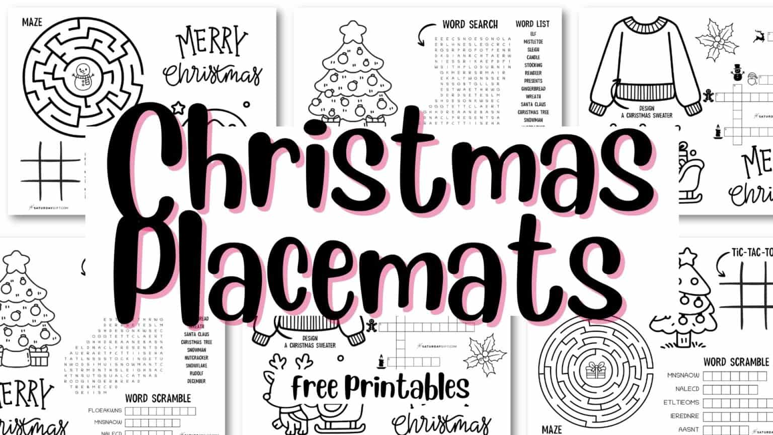Christmas Placemats for Kids – 5 Cute & Free Printables