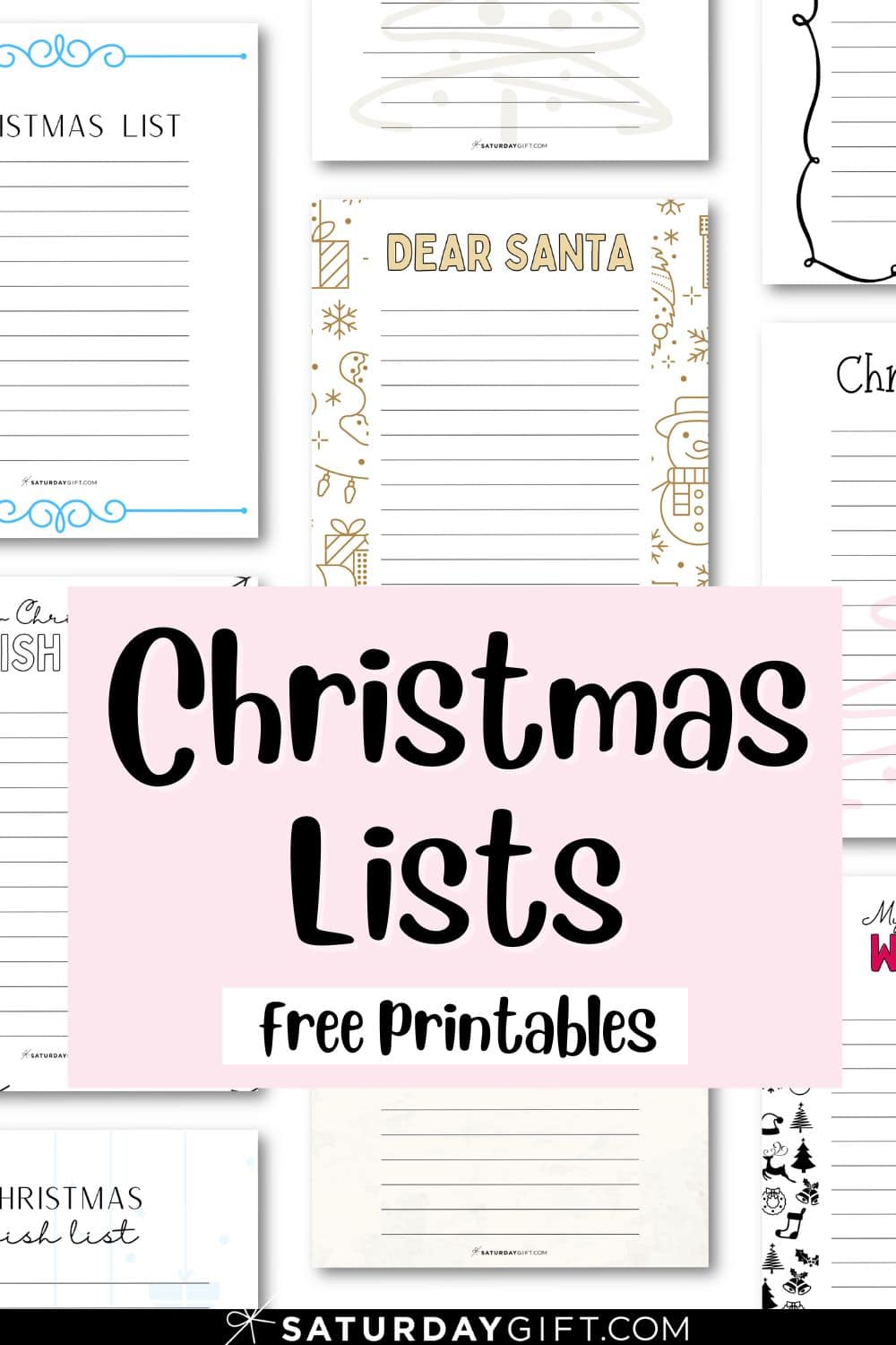Christmas List Printables – 37 Free Cute & Simple Wish Lists