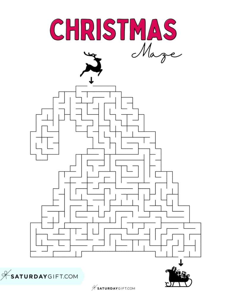 Christmas Maze Printable - Cute & Free Templates | SaturdayGift