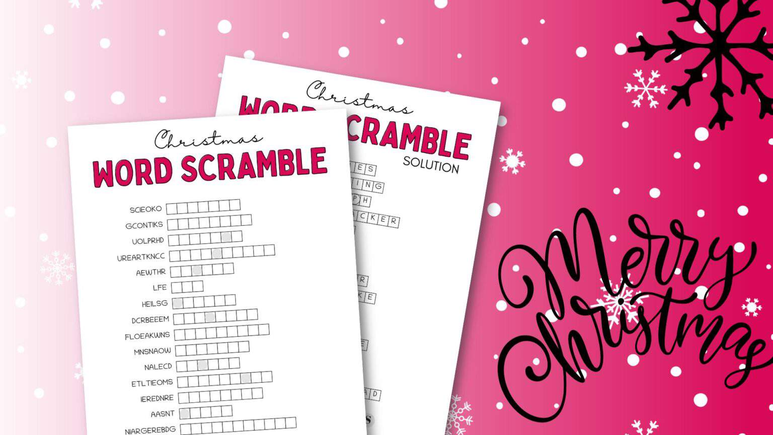 Christmas Word Scramble - Cute & Free Printable | SaturdayGift