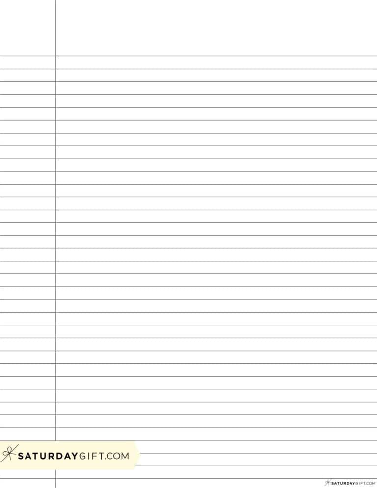 Lined Paper Printable Templates - 38 Free Printables | SaturdayGift