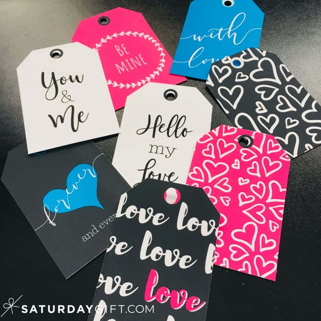 Cute & Colorful Valentine's Day Gift Tags {Free Printable} - SaturdayGift