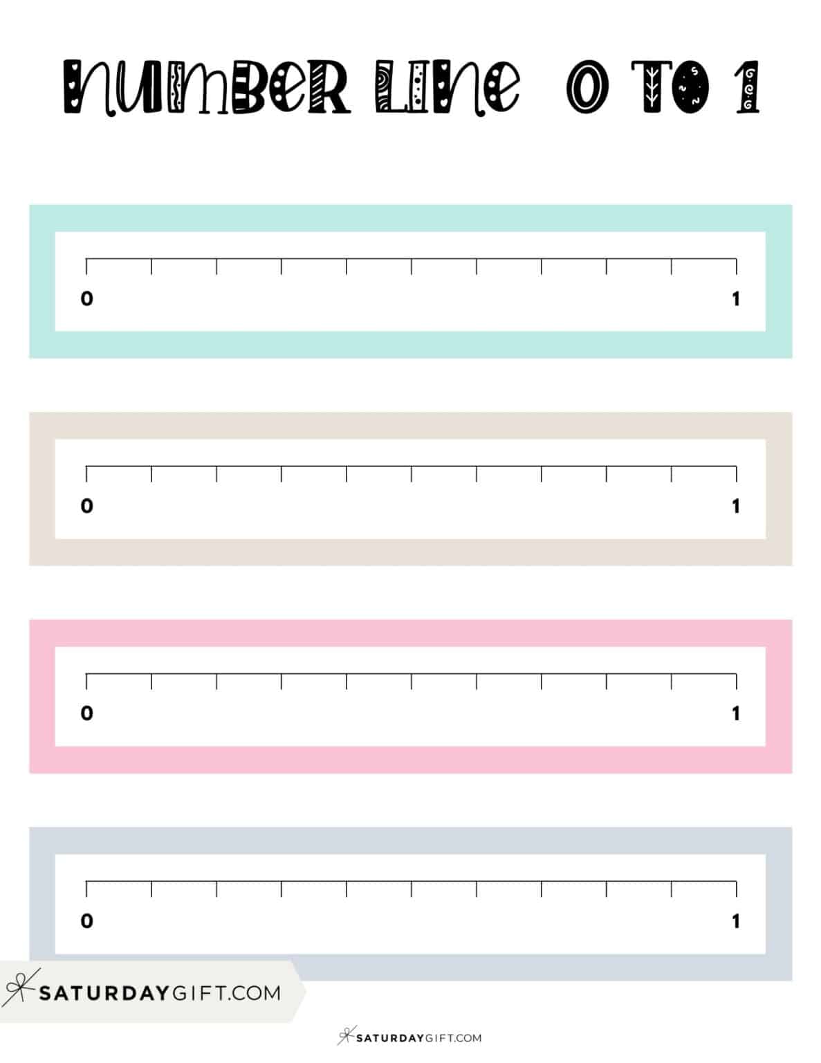 Number Line 0 to 1 - 6 Cute & Free Printable Worksheets