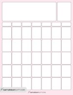 Blank Calendar templates - 29 Cute & Free Printables | SaturdayGift