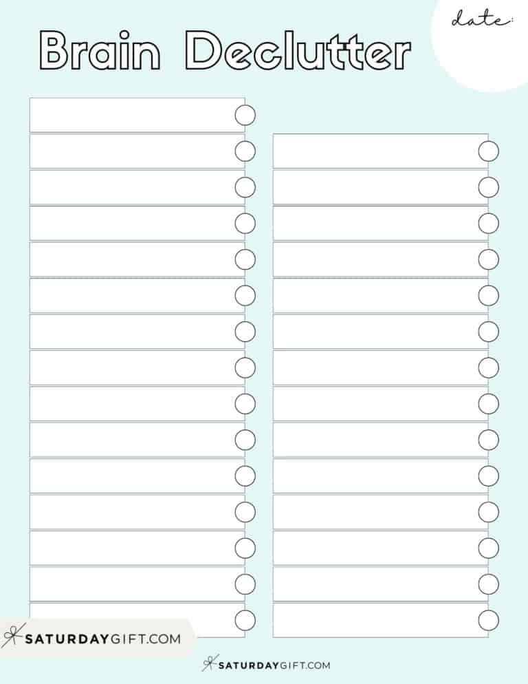 Brain Dump Worksheet - 23 Cute & Free Printables