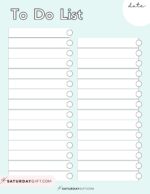 To-Do List Template - 29 Cute & Free Printable To-Do Lists | SaturdayGift