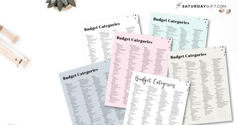 200+ Budgeting Categories + Budget Categories List PDF