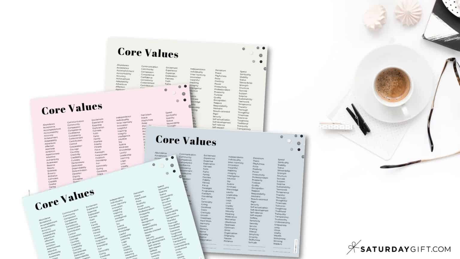Core Values: Examples of 150+ Personal Values + Core Values List PDF
