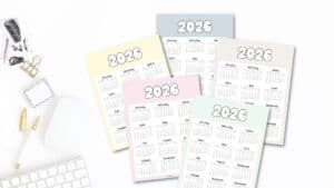 2026 Yearly Calendar Printable - 35 Cute & Free 2026 Annual Calendars