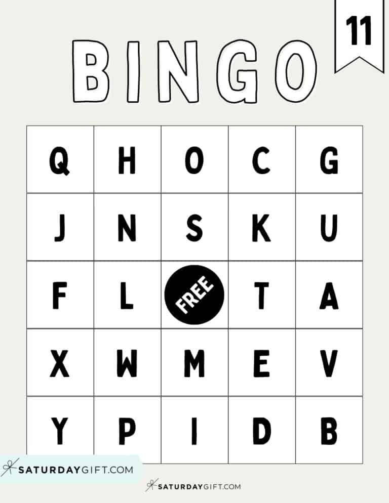 Alphabet Bingo Printable - Cute & Free ABC Bingo Cards | SaturdayGift