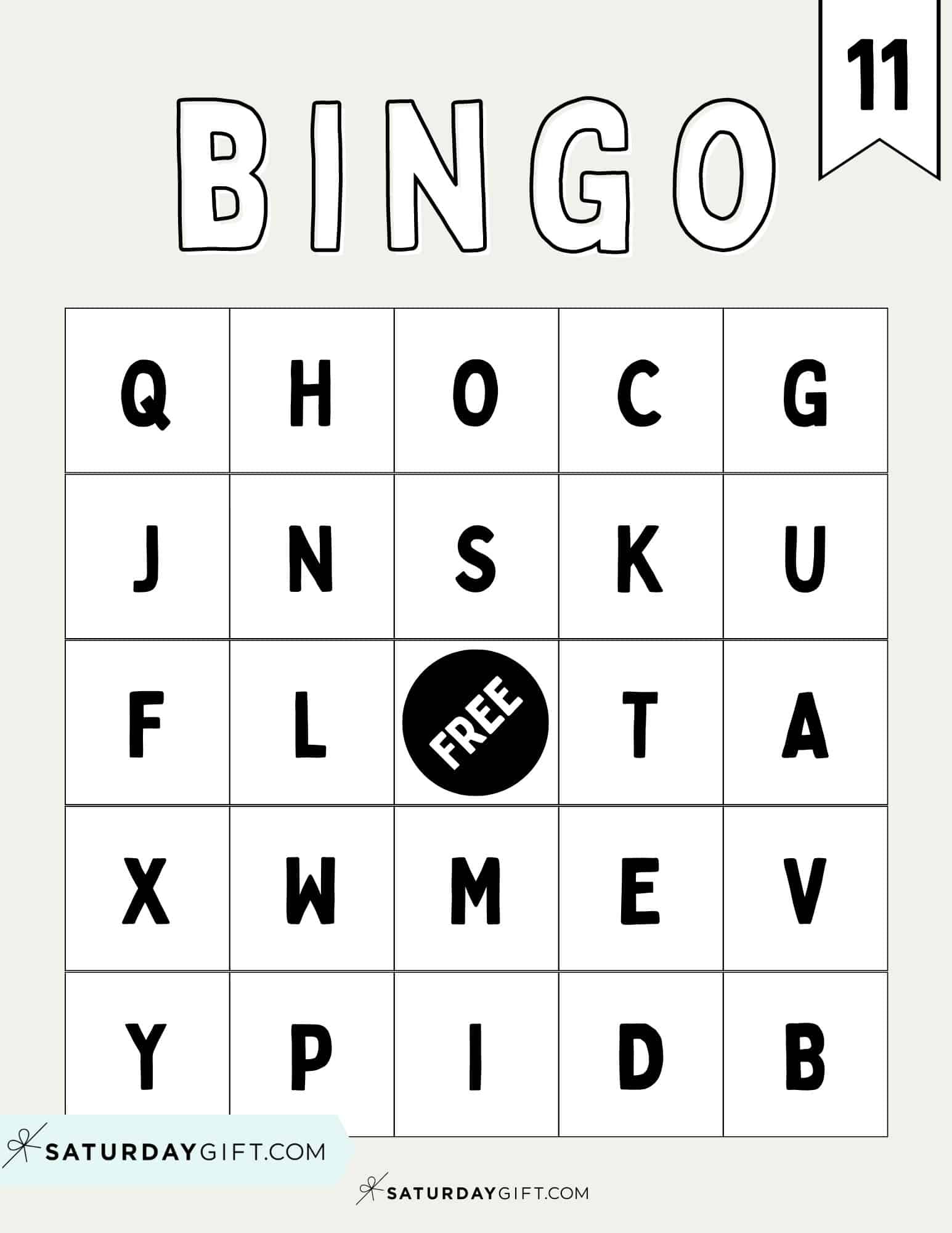 Alphabet Bingo Printable - Cute & Free ABC Bingo Cards | SaturdayGift