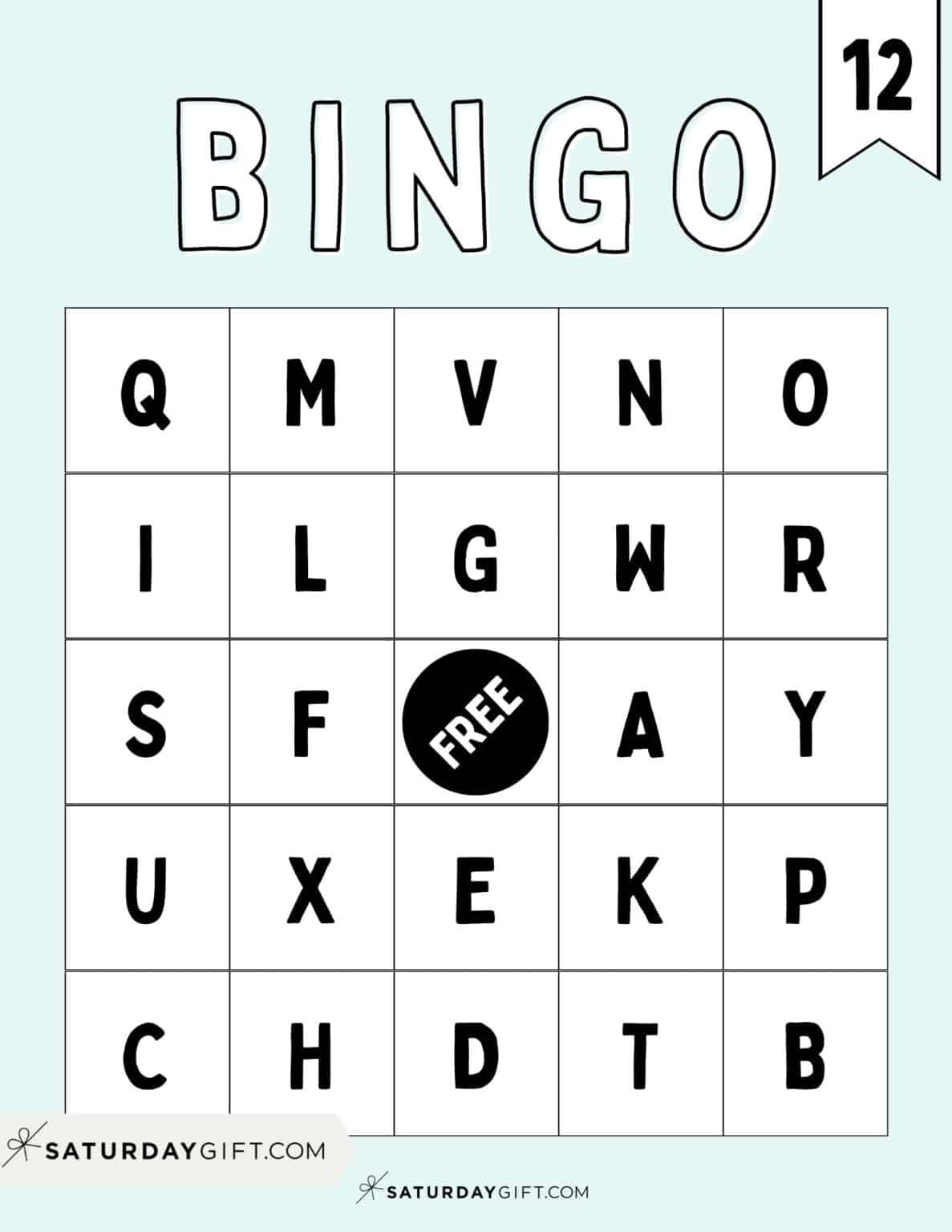 Alphabet Bingo Printable - Cute & Free ABC Bingo Cards | SaturdayGift