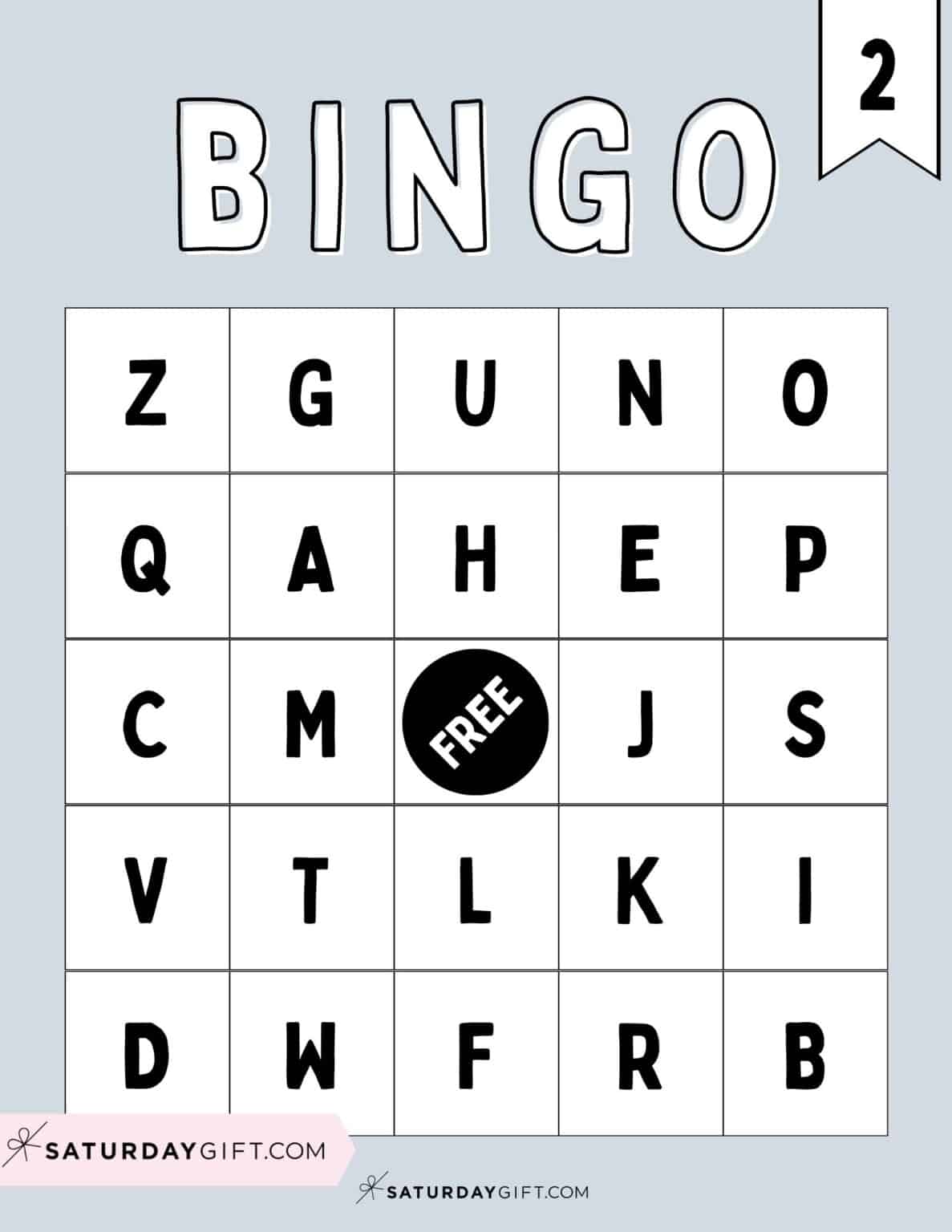 Alphabet Bingo Printable - Cute & Free ABC Bingo Cards | SaturdayGift