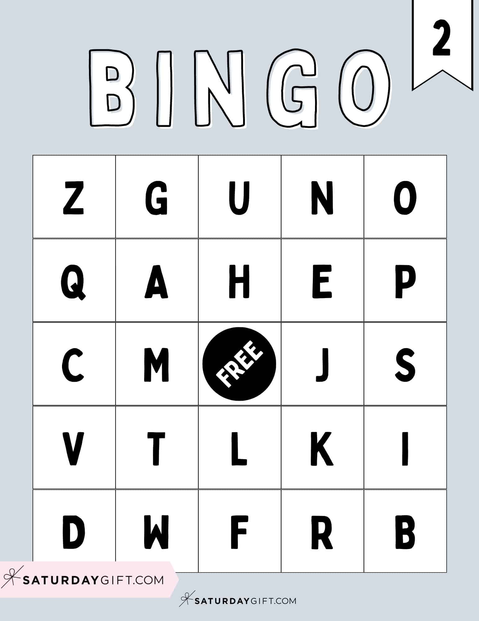Alphabet Bingo Printable - Cute & Free ABC Bingo Cards | SaturdayGift