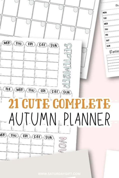 Autumn Planner - 21 Pages - Cute & Free Printables