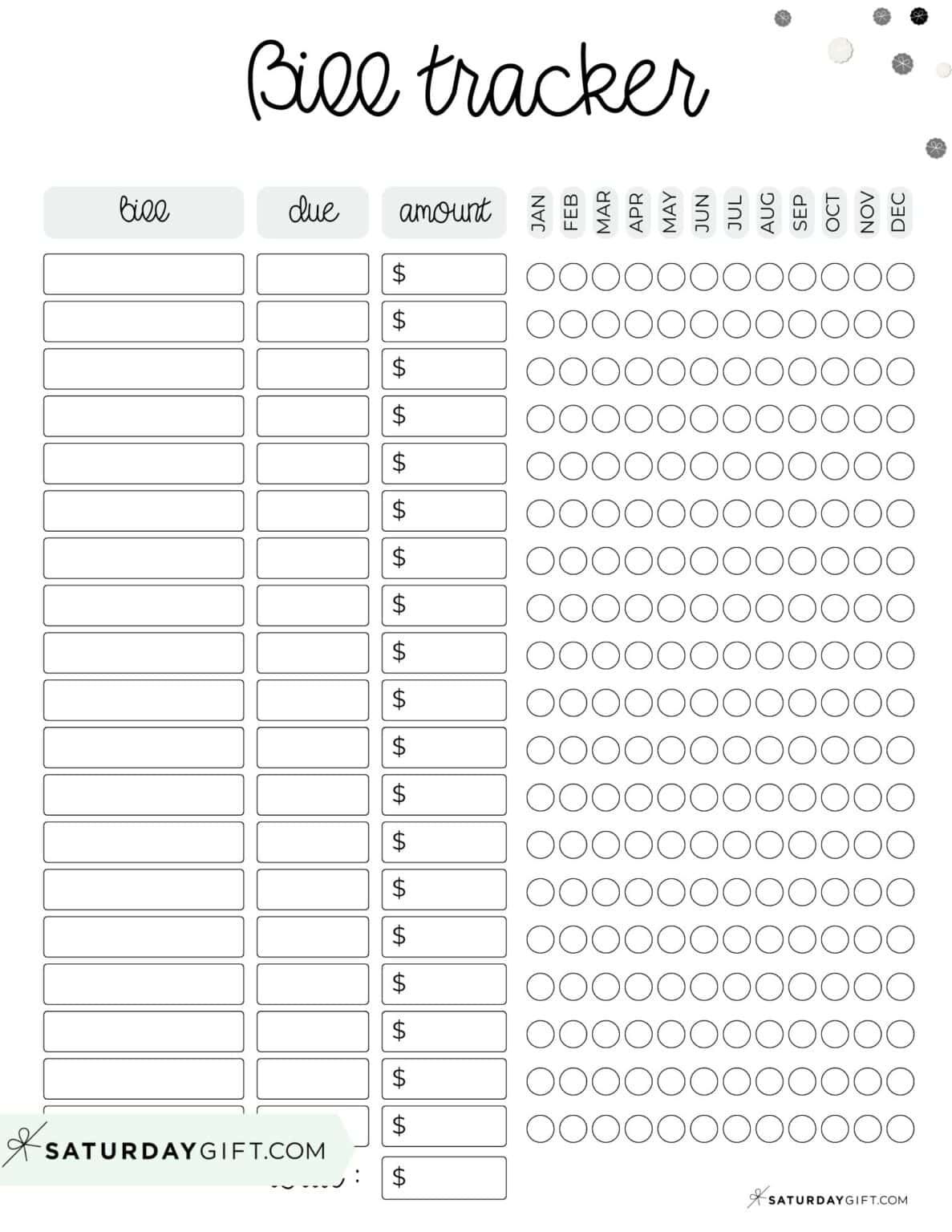 Bill Organizer Template - 39 Cute & Free Printable Bill Trackers