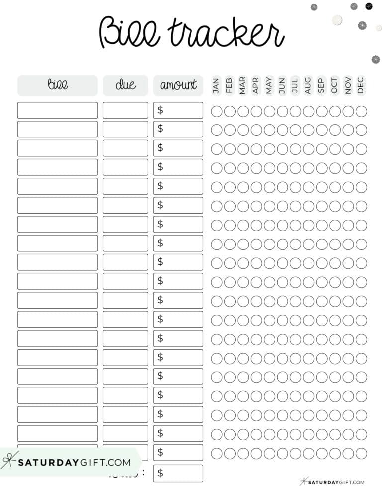 Bill Organizer Template - 39 Cute & Free Printable Bill Trackers