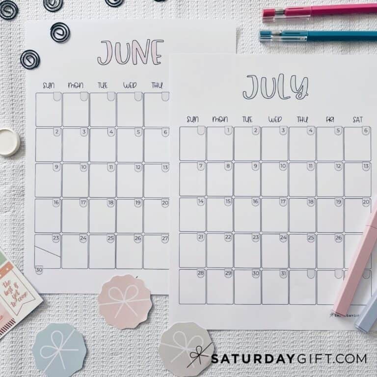 Cute Calendar Template 2025 - Free Aesthetic Printables
