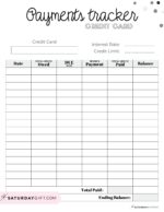 Free Printable Credit Card Payment Tracker