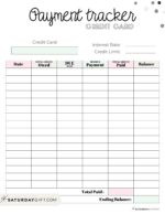 Free Printable Credit Card Payment Tracker