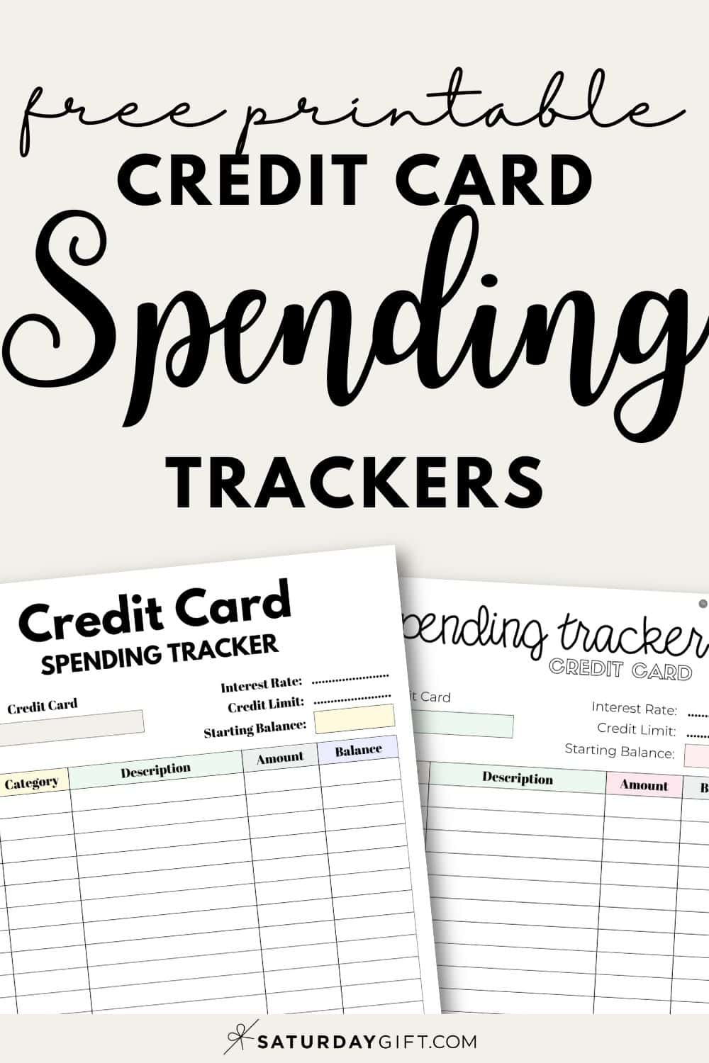 Printable Credit Card Spending Tracker + Tips