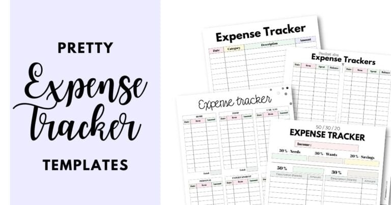 Expense Tracker Printable - 26 cute & Free Spending Logs