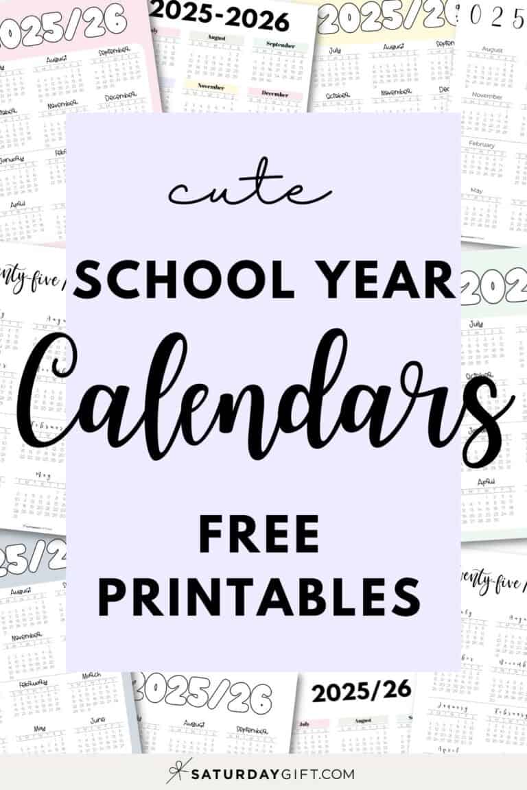School Year Calendar printables - 17 Academic Calendars 2025-2026