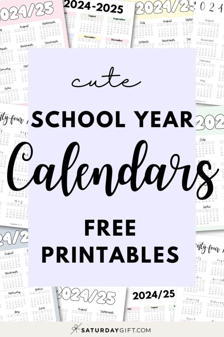 School Calendar Template - 17 Cute Printable Academic Calendars 2024/25