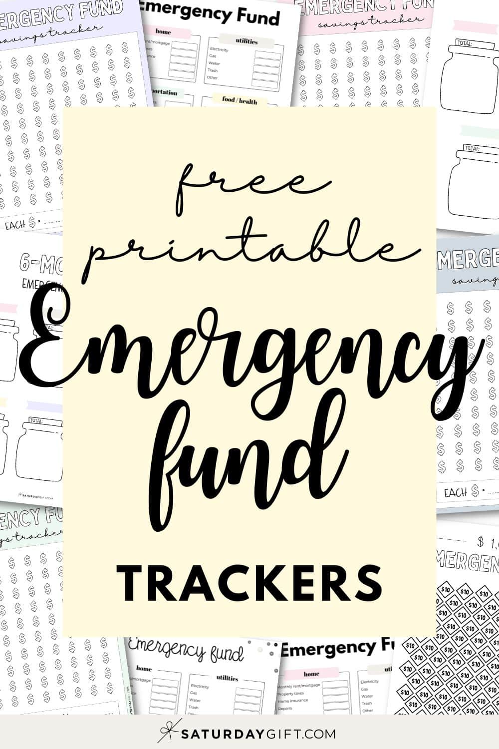 25 Cute & Free Emergency Fund Tracker Printable Templates | SaturdayGift