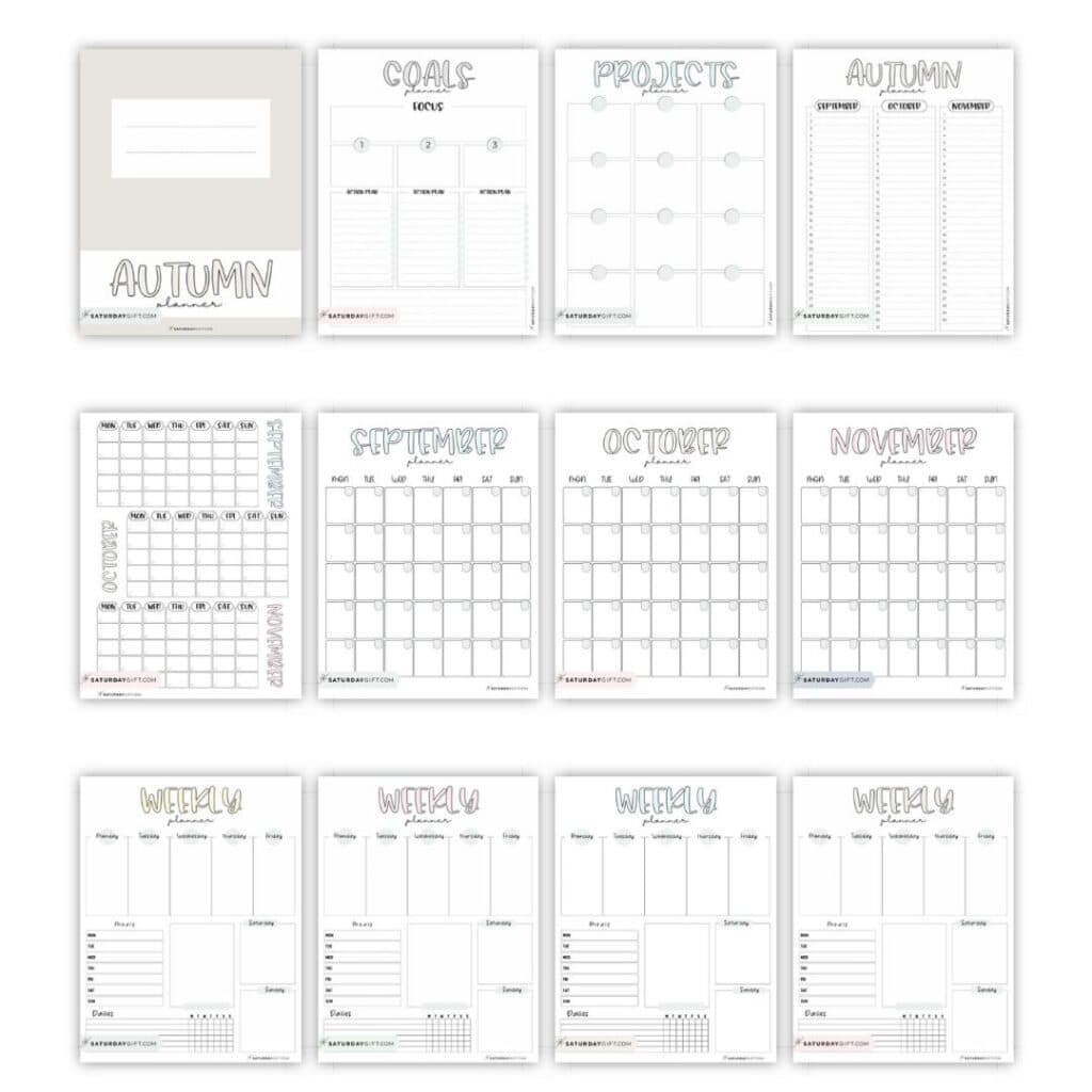 Autumn Planner - 21 Pages - Cute & Free Printables