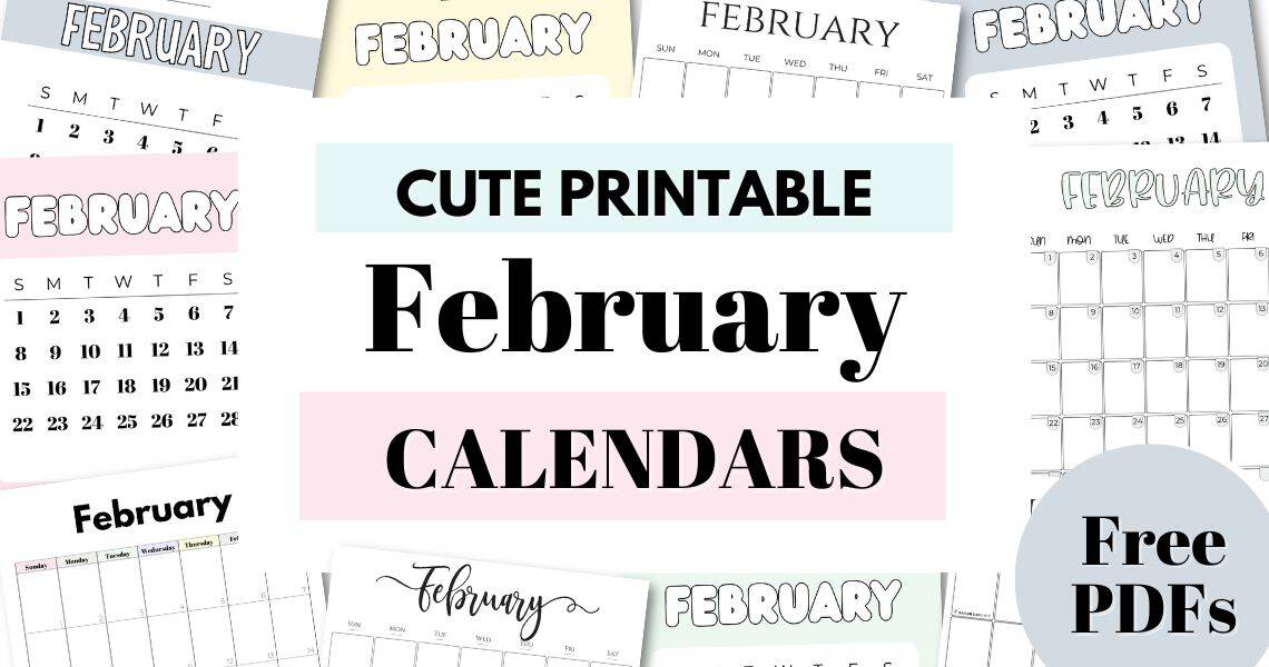 Printable Calendars by Saturday Gift (Free & Super Cute)